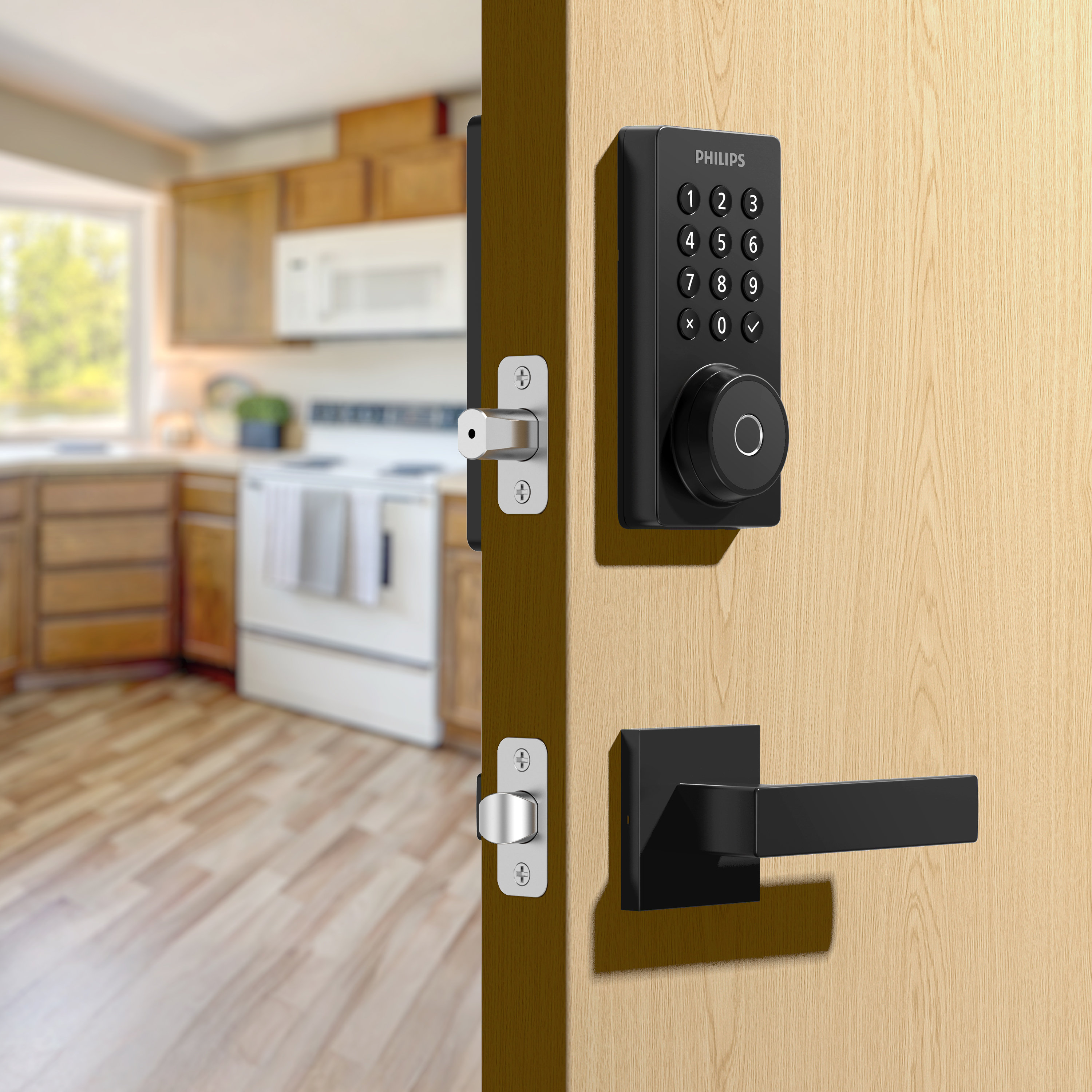 Philips Smart Wi-Fi Door Lock with Push Button Lighted Keypad Pin Code ...