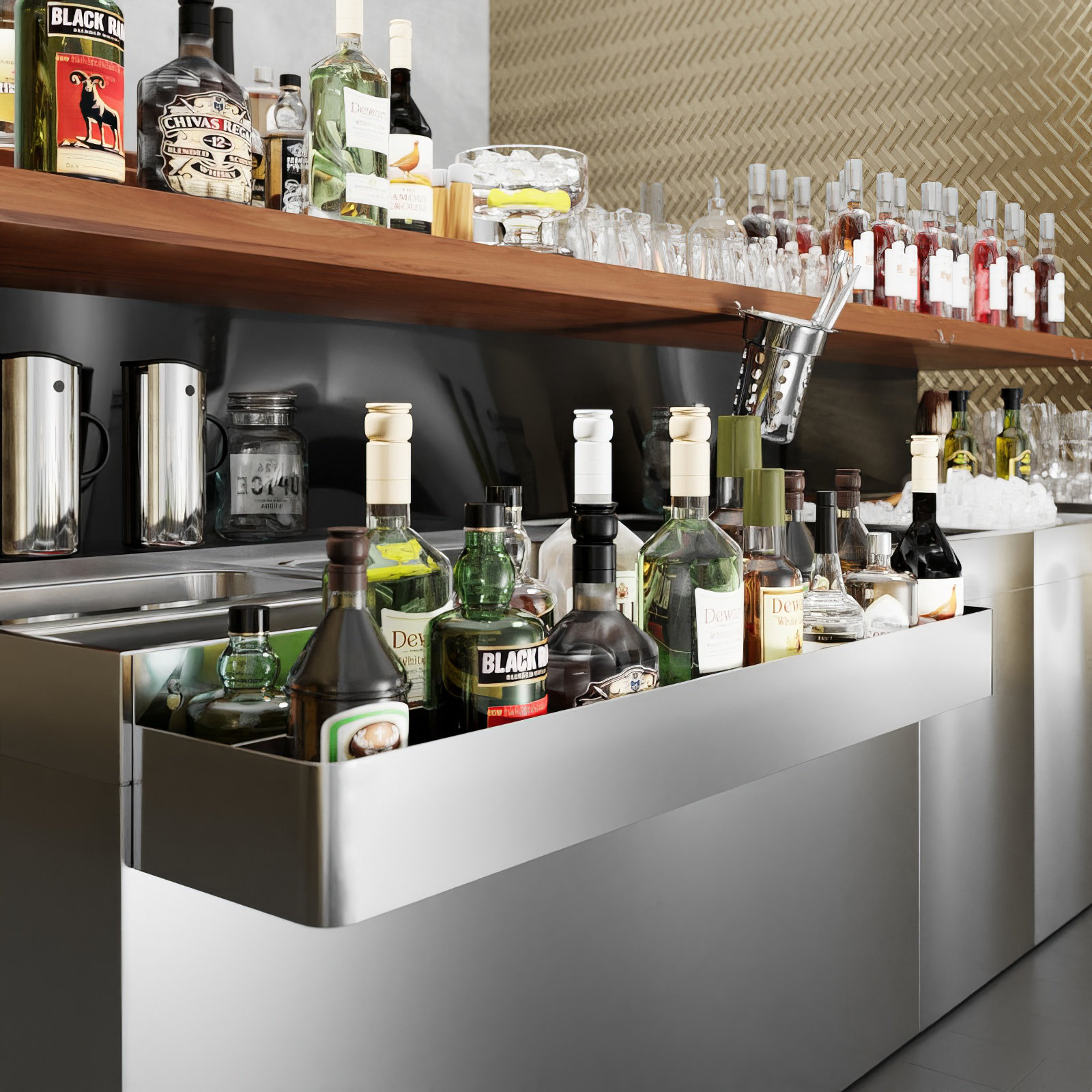 Amgood 42 In. Abreast Double Tier Stainless Steel Speed Rail Rack | Wayfair