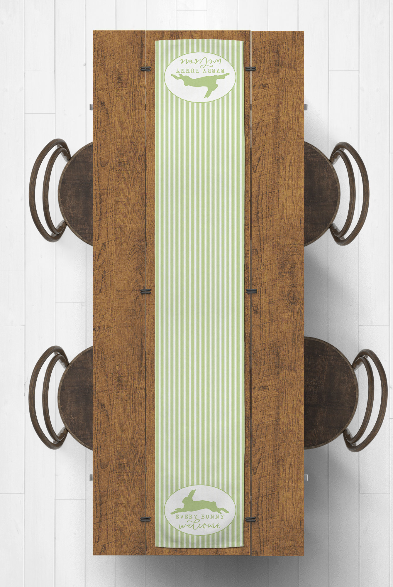 The Holiday Aisle® Jonesboro Striped Every Bunny Welcome Table Runner ...