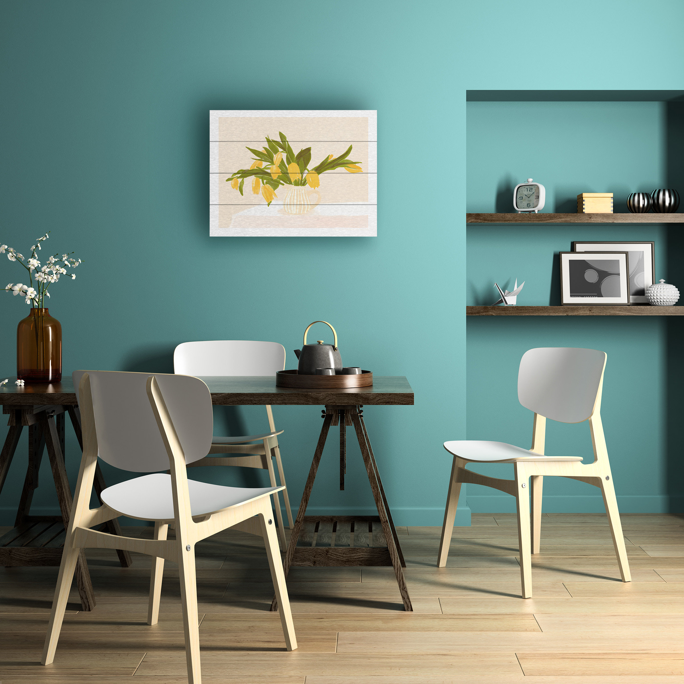 Trademark Fine Art Jenny Liz Rome Pandcyellowtulips Wood Slat Art | Wayfair