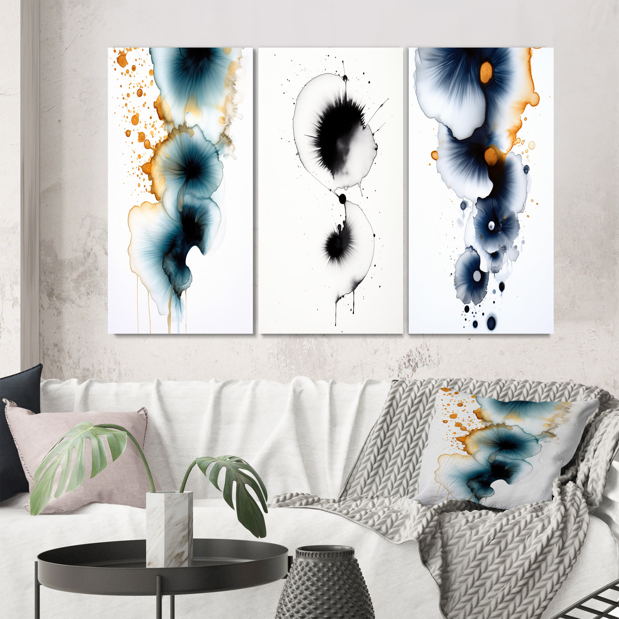 Latitude Run® " Suites Of Distant Moods Abstract Gilded Ink I " 3 ...