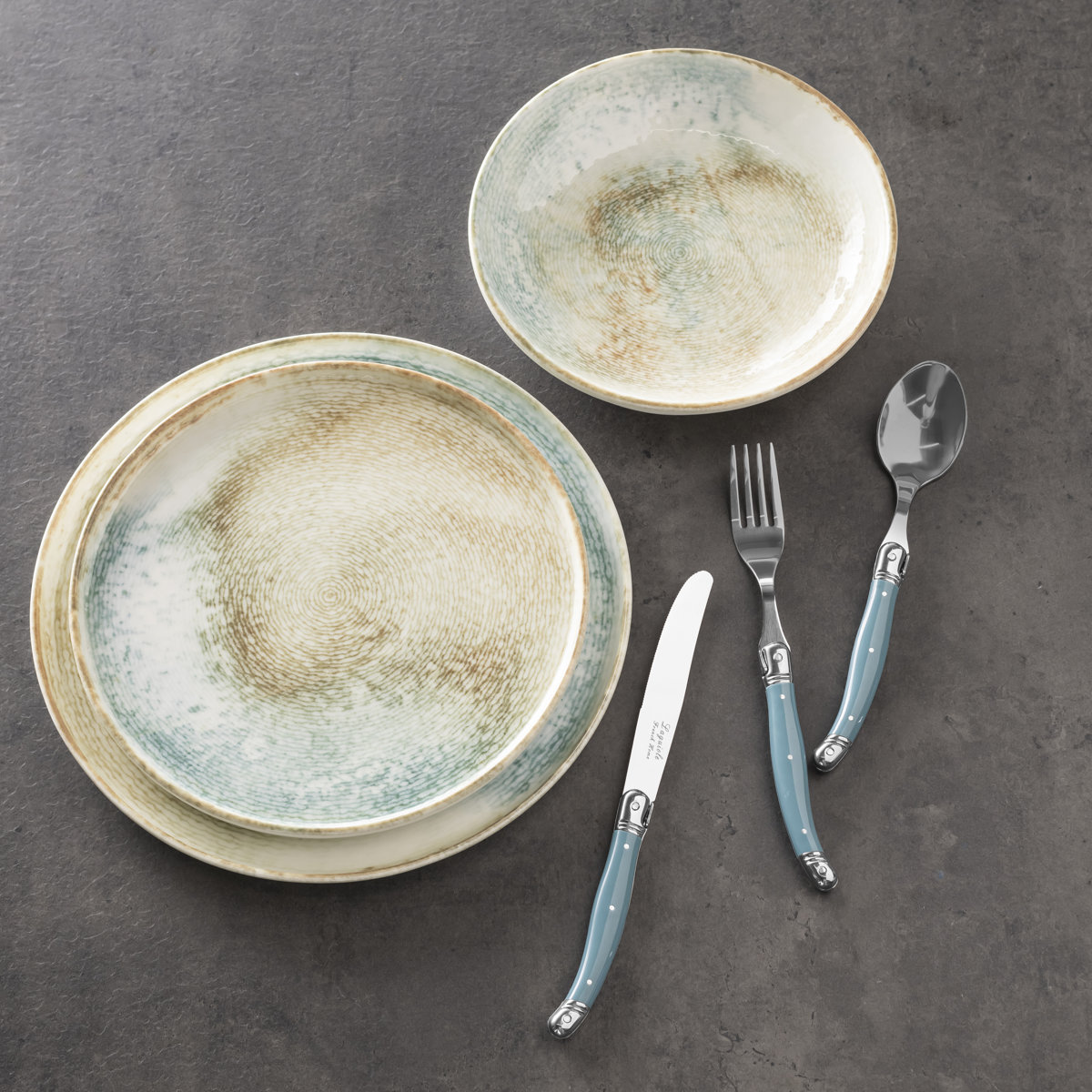 French Home, Sea And Sand, Porcelain 12-Piece Dinnerware Set | Perigold