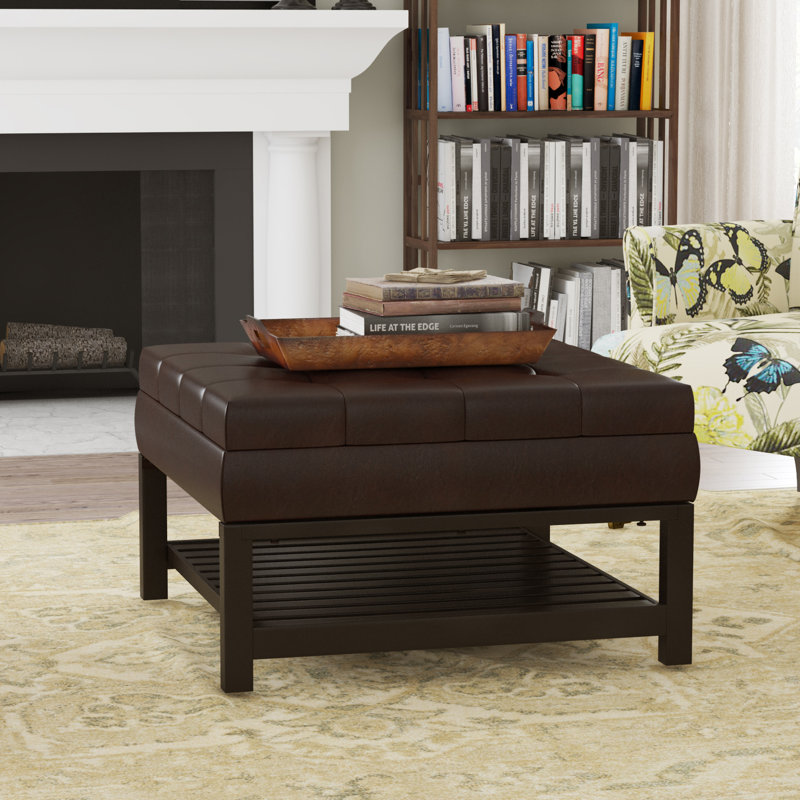 Alcott Hill® Dillonvale Vegan Leather Ottoman & Reviews | Wayfair