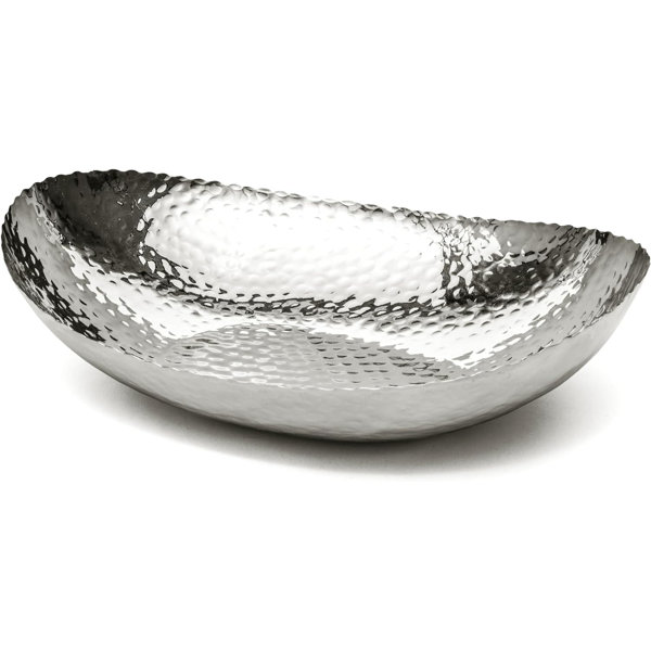 Monarch Abode Hand Hammered Metal Decorative Bowl 12.75 x 8.75 | Wayfair