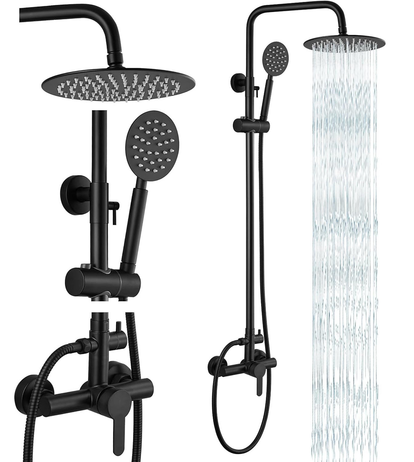 PSWY Outdoor Shower Fixture High Pressure Shower System Combo Wall ...