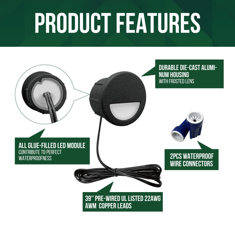 GKOplus Steel Low Voltage Integrated LED Step Light Pack | Wayfair