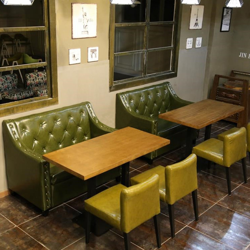 Visual card holder American Retro Cafe Restaurant Green Benches Faux ...