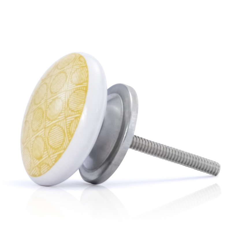 Mascot Hardware Circle Checkered 1-3/5 in. Yellow Cabinet Knob | Wayfair