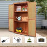 Beneouya 60-Inch Outdoor Wood Storage Shed With Rattan Doors ...
