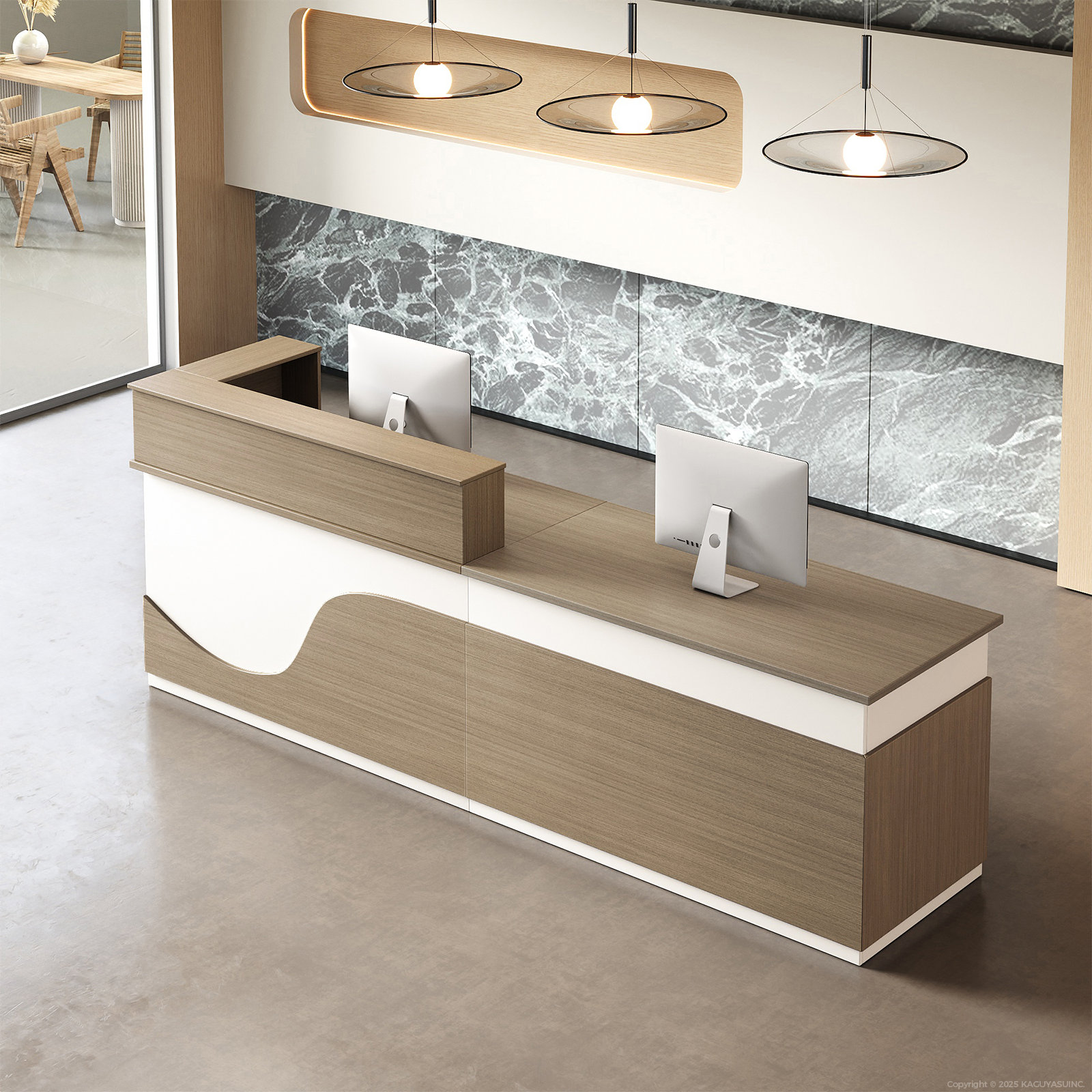 Latitude Run® Modern Rectangular Reception Desk With Keyed Drawer And ...