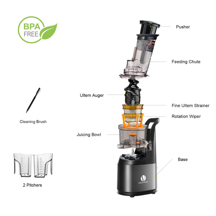 VENTRAY Compact Cold Press Masticating Juicer Machine | Wayfair