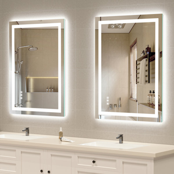 Wrought Studio™ Keyshauna LED Mirror Backlit Front Lighted Bathroom ...