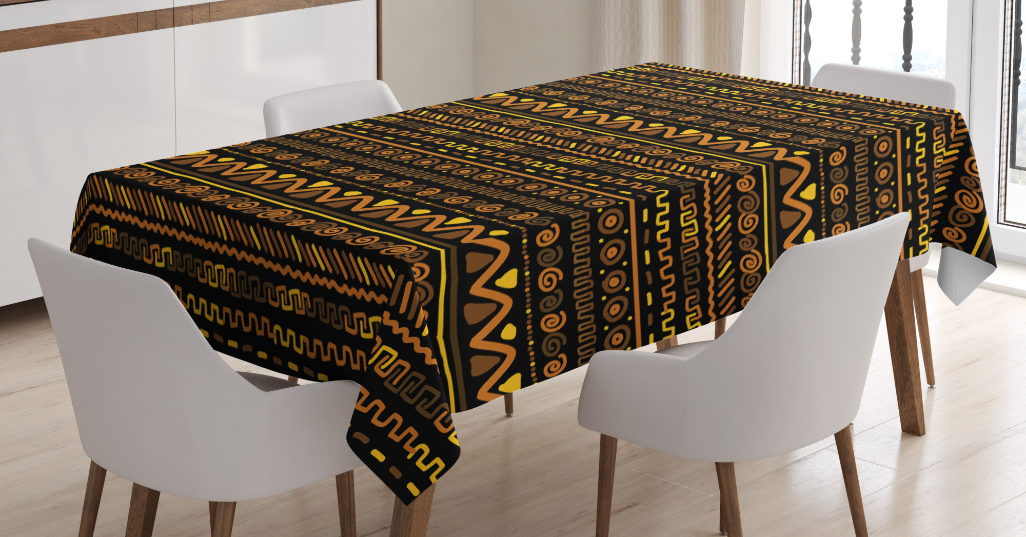 East Urban Home African Dining Room Kitchen Tablecloth | Wayfair