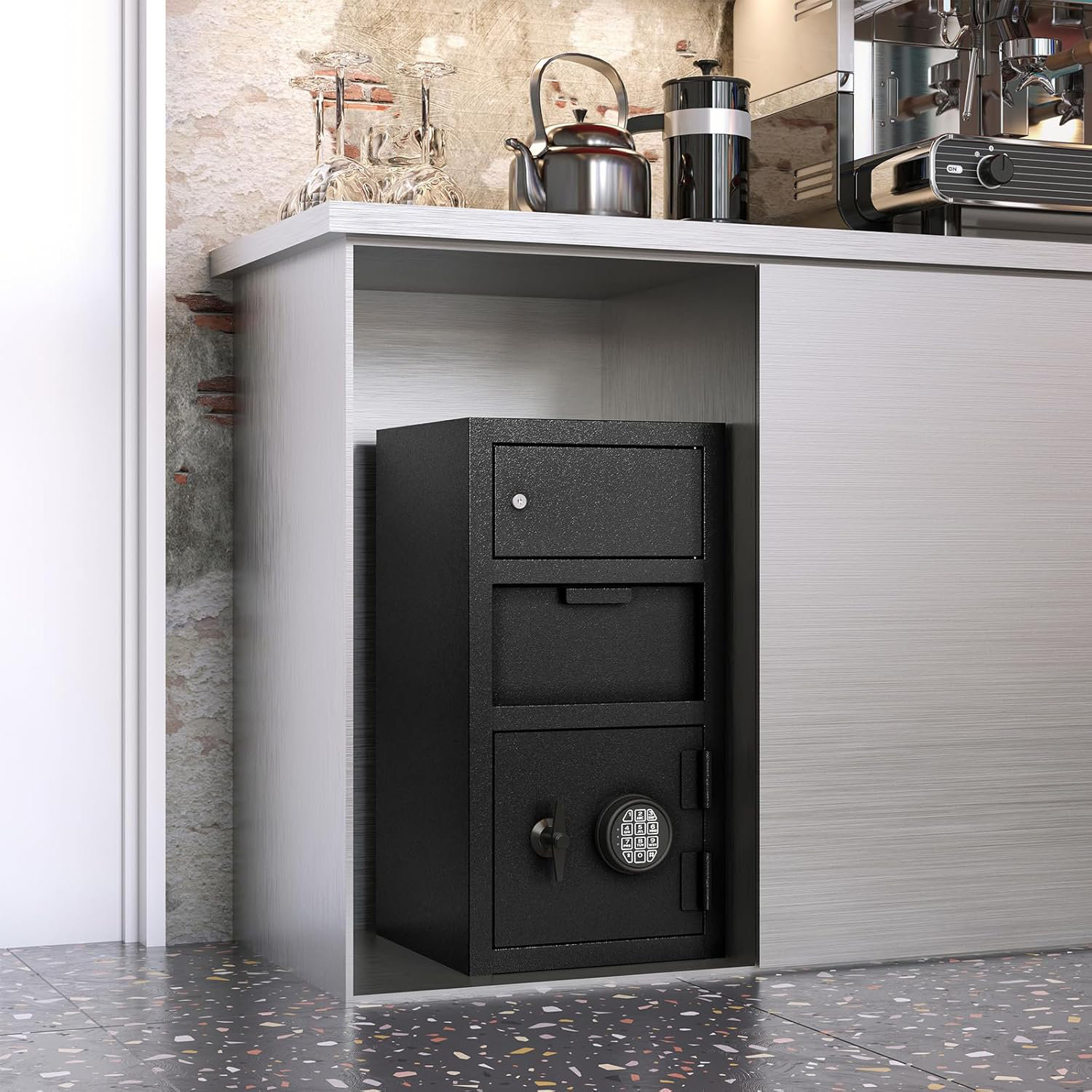 Kaer 4 Cub Heavy Duty Dual Door Safe Box Fireproof Waterproof, Money ...