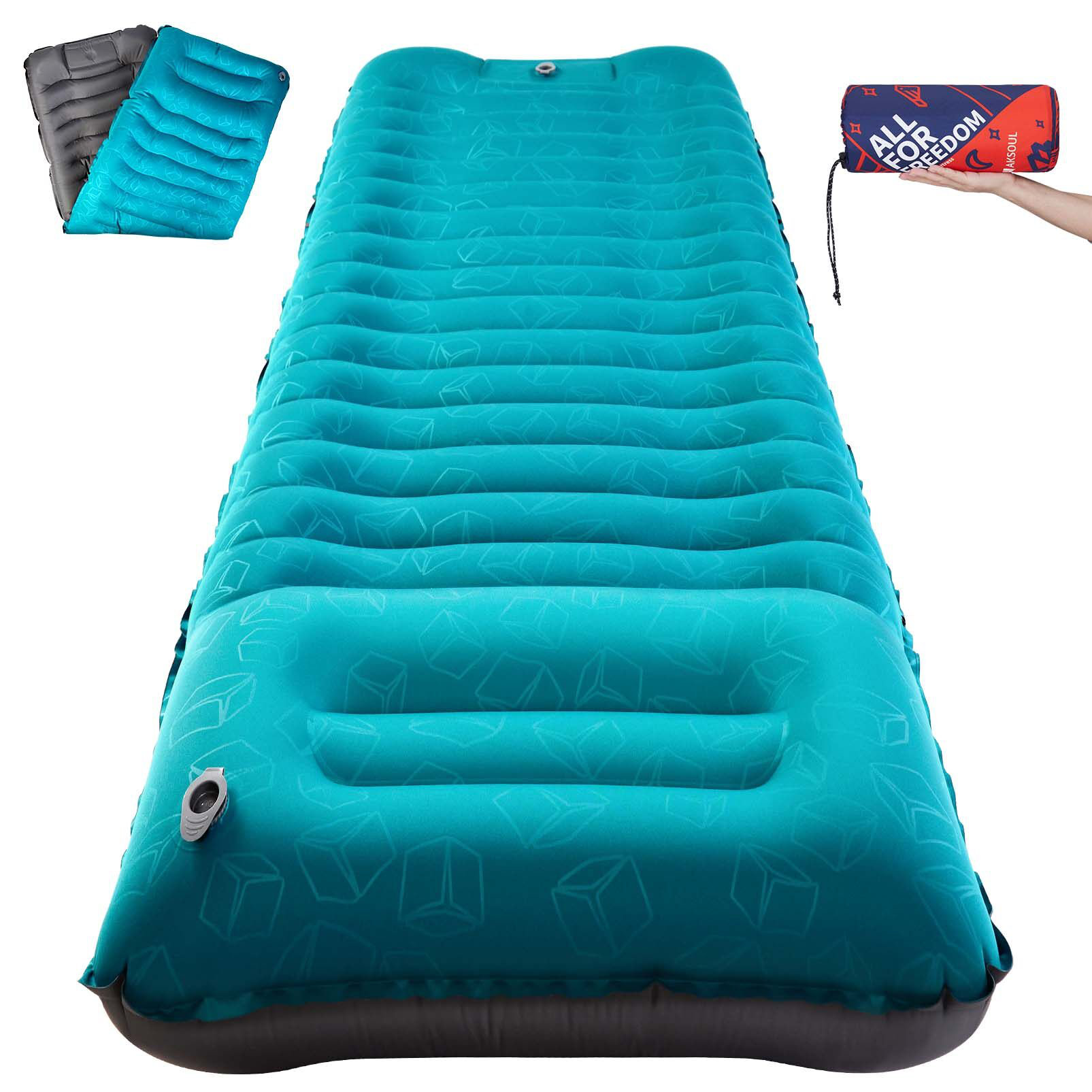 AKSOUL 5-inch Ultra-Thick Inflatable Sleeping Mats Portable Camping ...