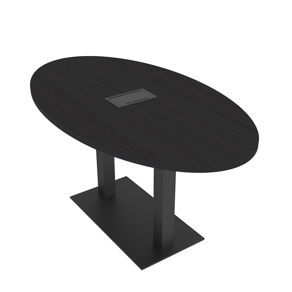 Inbox Zero 6x3 Oval Shaped Conference Room Table with Power and Data ...