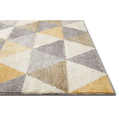 Wrought Studio Rubino Modern Geometric White/Yellow Area Rug & Reviews ...