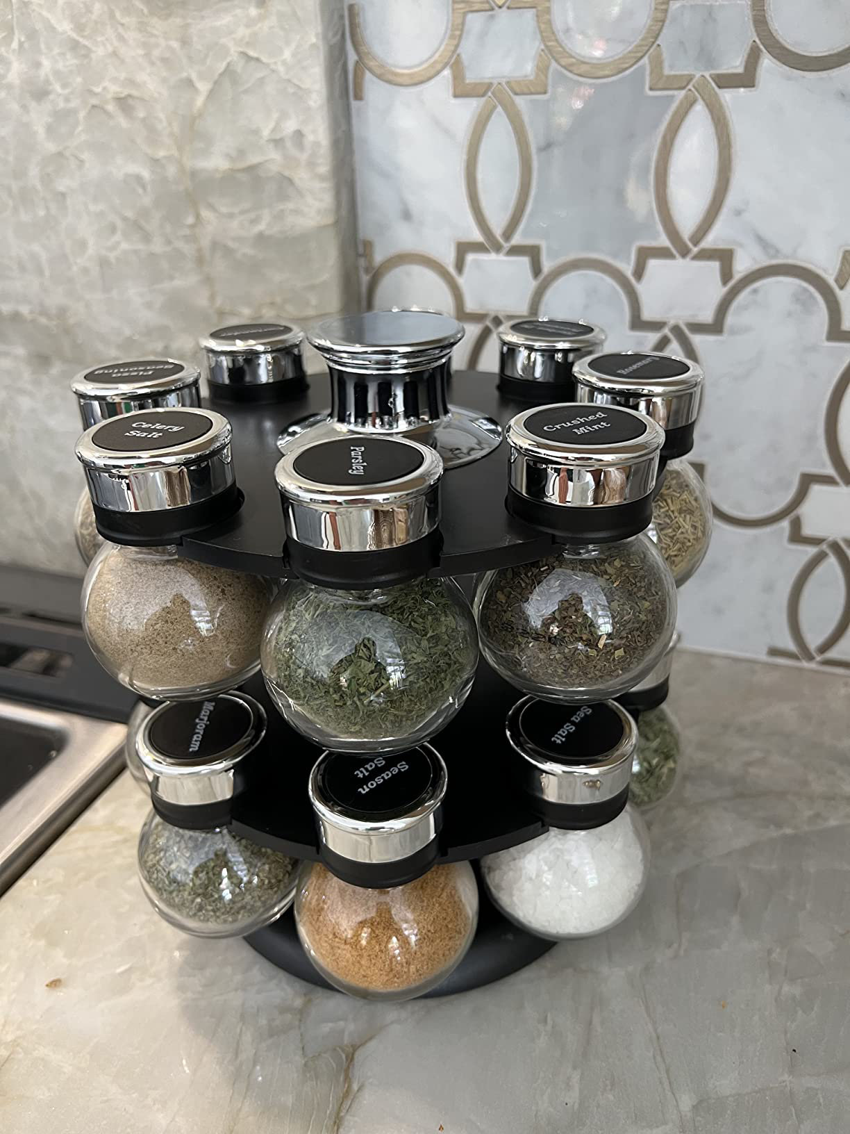 Prep & Savour 16 Jar Ellington Revolving Countertop Spice Rack with ... Prep & Savour 16 Jar Ellington Revolving Countertop Spice Rack with ...
