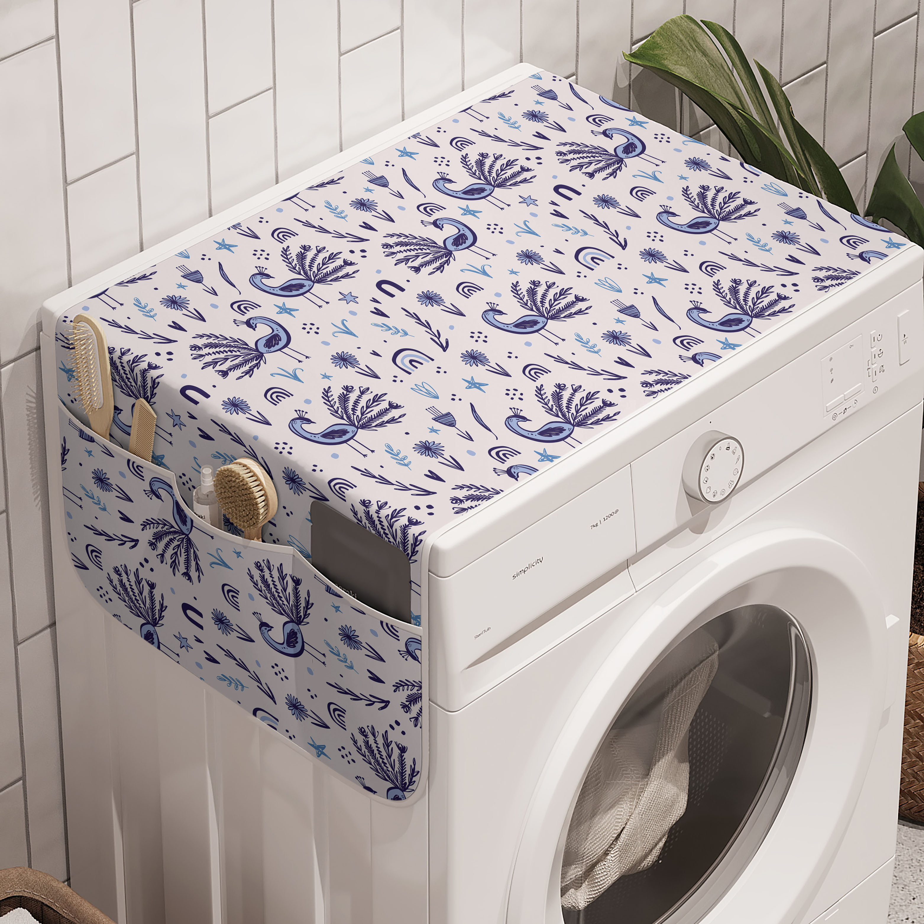 East Urban Home Peacock Christmas Washing Machine Organizer Pack of 2 ...