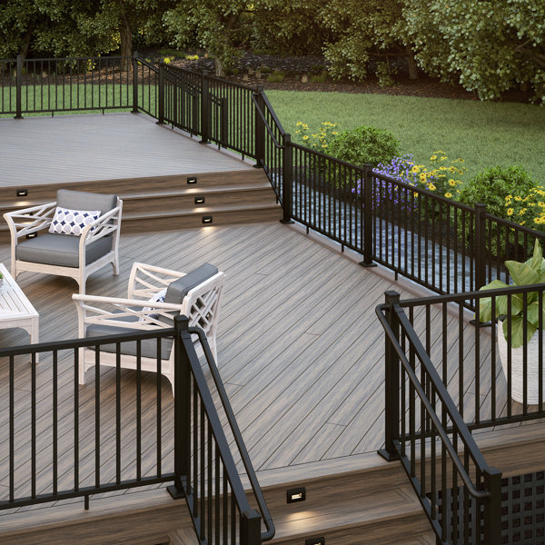 Deckorators Textured Black Aluminum Deck Railing Post Kit | Wayfair