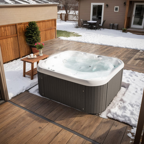 Patiowell 4-person Outdoor Hot Tub With 32 Water Jets And Digital ...