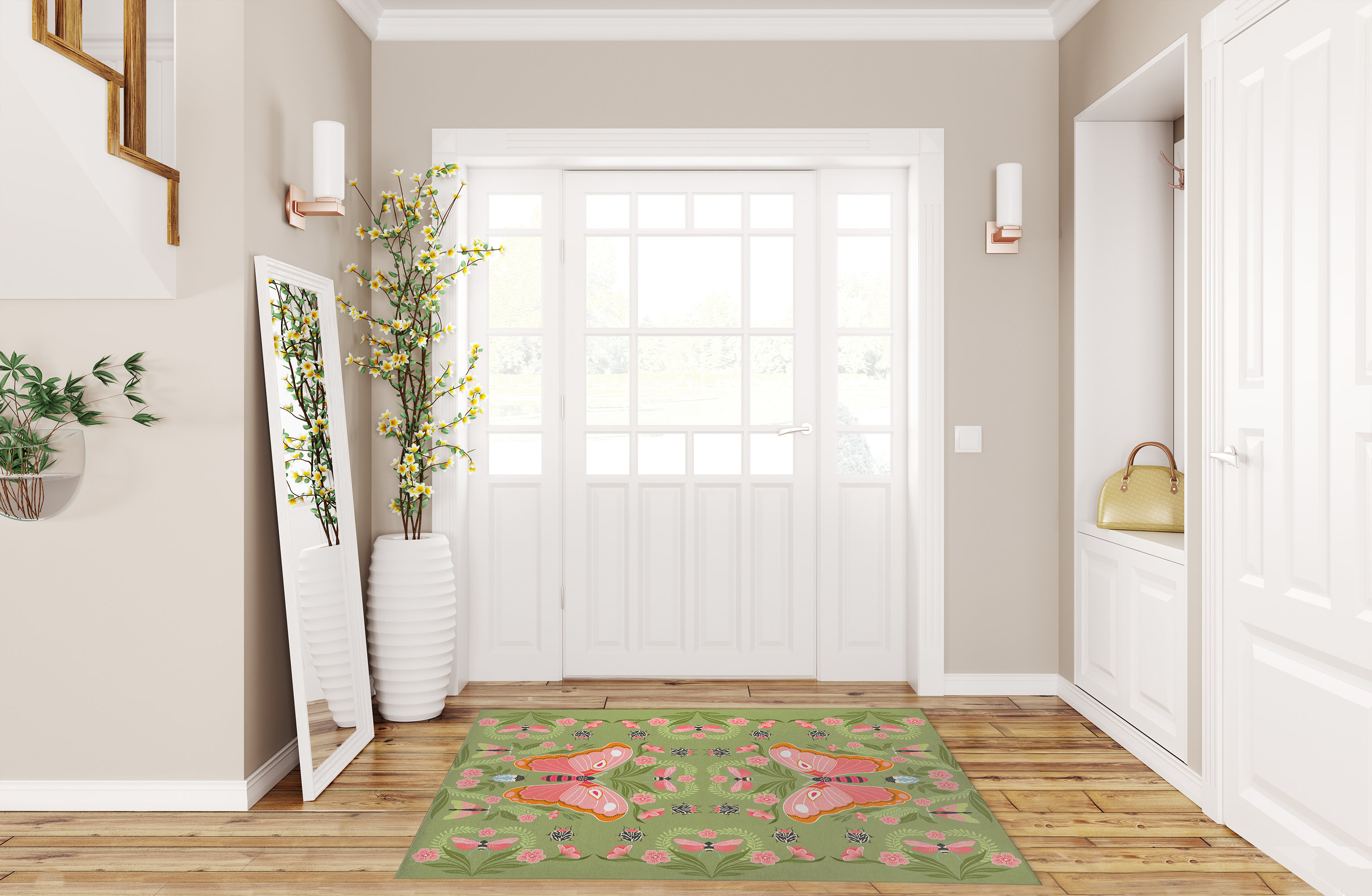 Rosalind Wheeler Braydee Floral Outdoor Doormat | Wayfair
