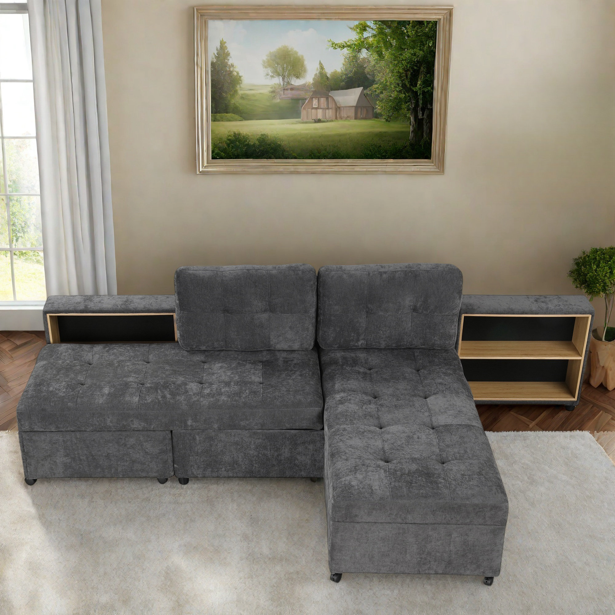 Latitude Run® Versatile Free-combined Modular Sofa With Two Storage ...