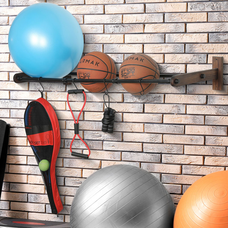 Arlmont & Co. Lakshman Metal Wall Mounted Multi-Use Sports Rack | Wayfair