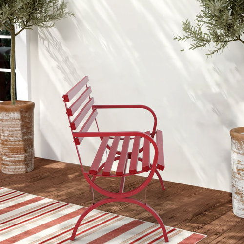 Red Barrel Studio® Rusko Outdoor Steel Garden Bench & Reviews - Wayfair ...