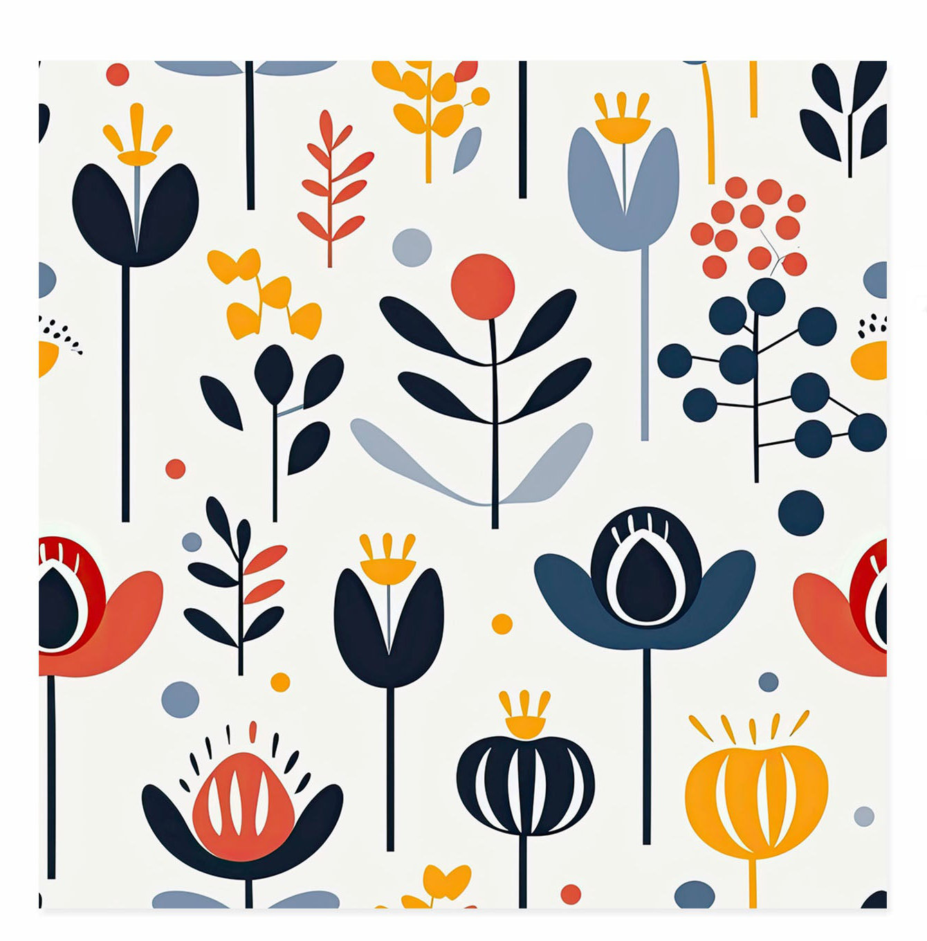 Winston Porter Botanical Scandinavian Flower Pattern II Scandinavian ...