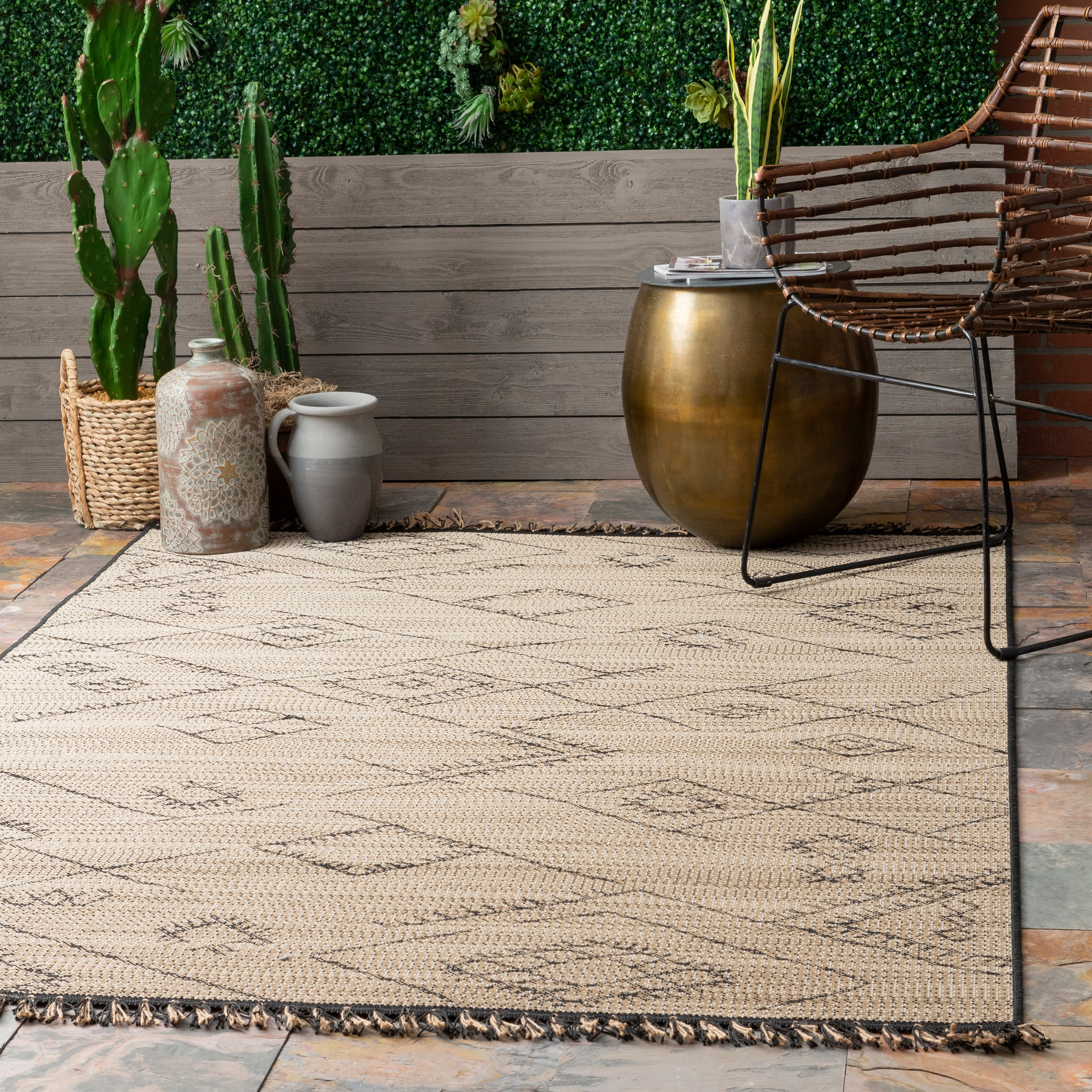 Union Rustic Tapis intérieur / extérieur beige Jaclynn - Wayfair Canada