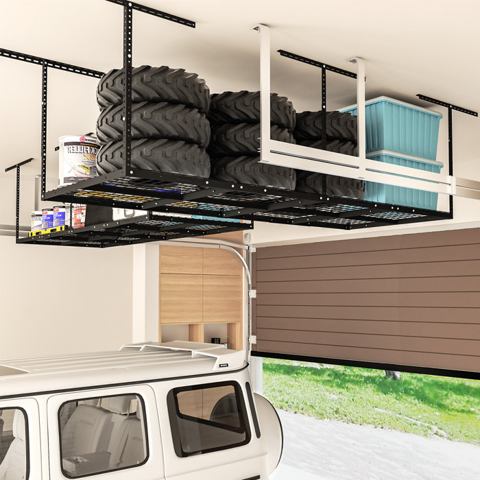Rebrilliant Maryorie Ceiling Mounted Overhead Steel Garage Storage ...