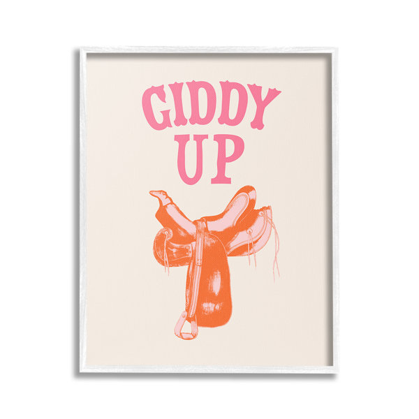 Stupell Industries " Giddy Up Phrase " by Victoria Barnes on Canvas ...