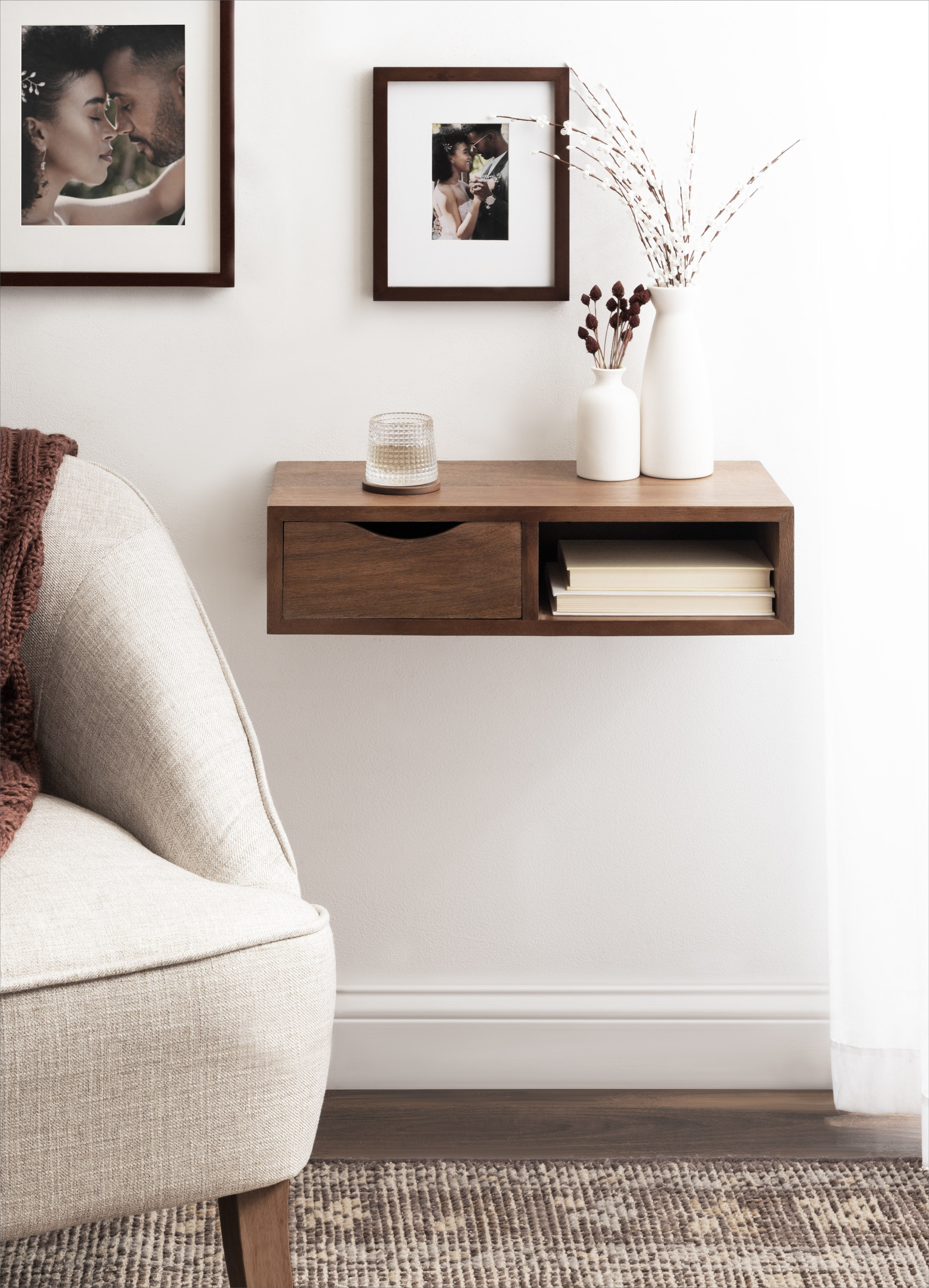 Wade Logan® Byata Floating Wall Shelf Side Table with Drawer & Reviews ...