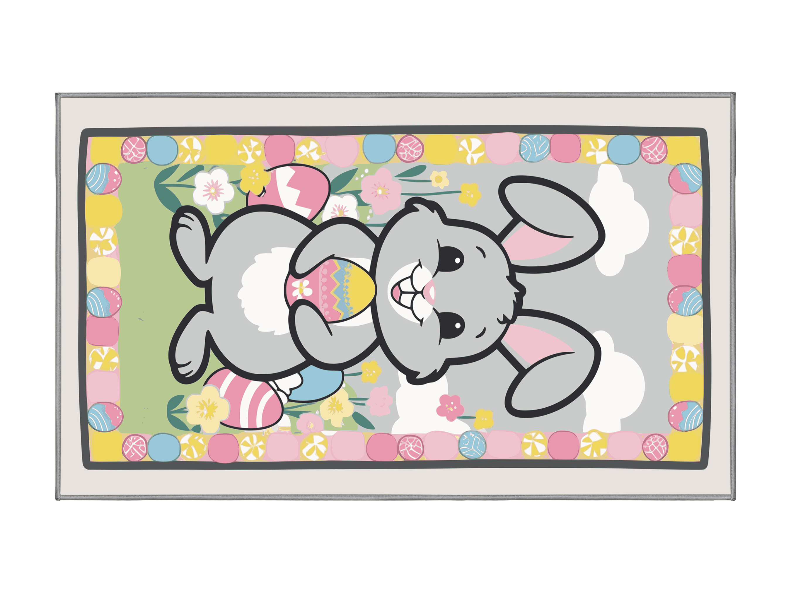 The Holiday Aisle® Washable Easter Spring Holiday Rug | Wayfair
