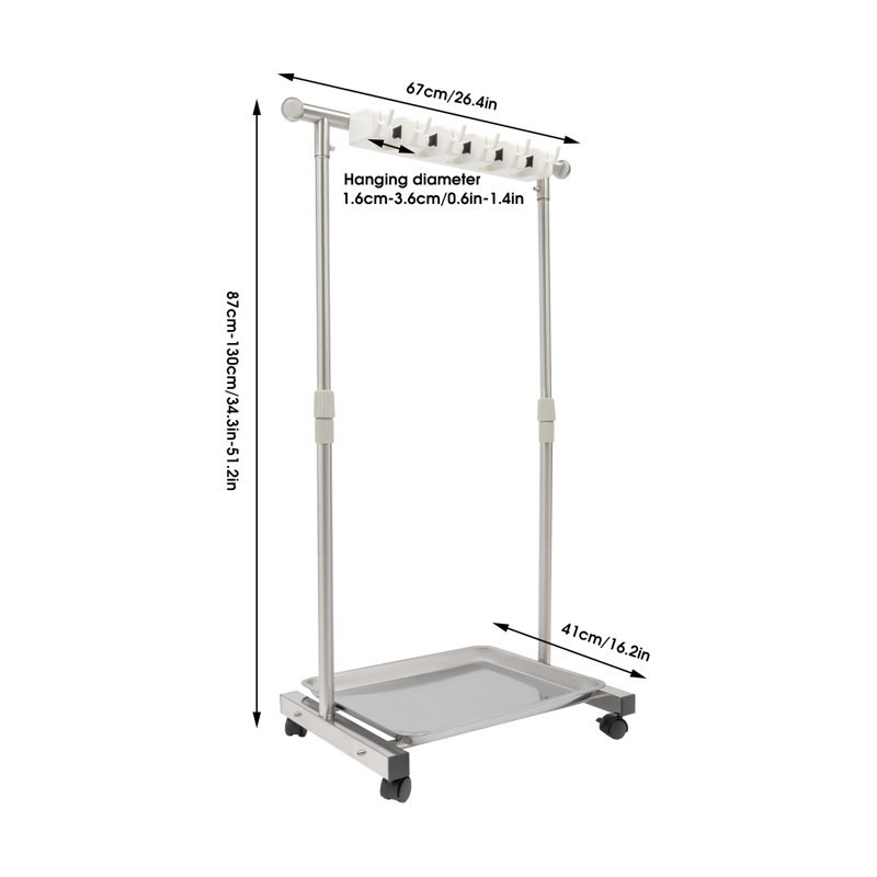 WFX Utility™ Cleaning Supplies Organizer Broom Holder With 4-Wheels ...