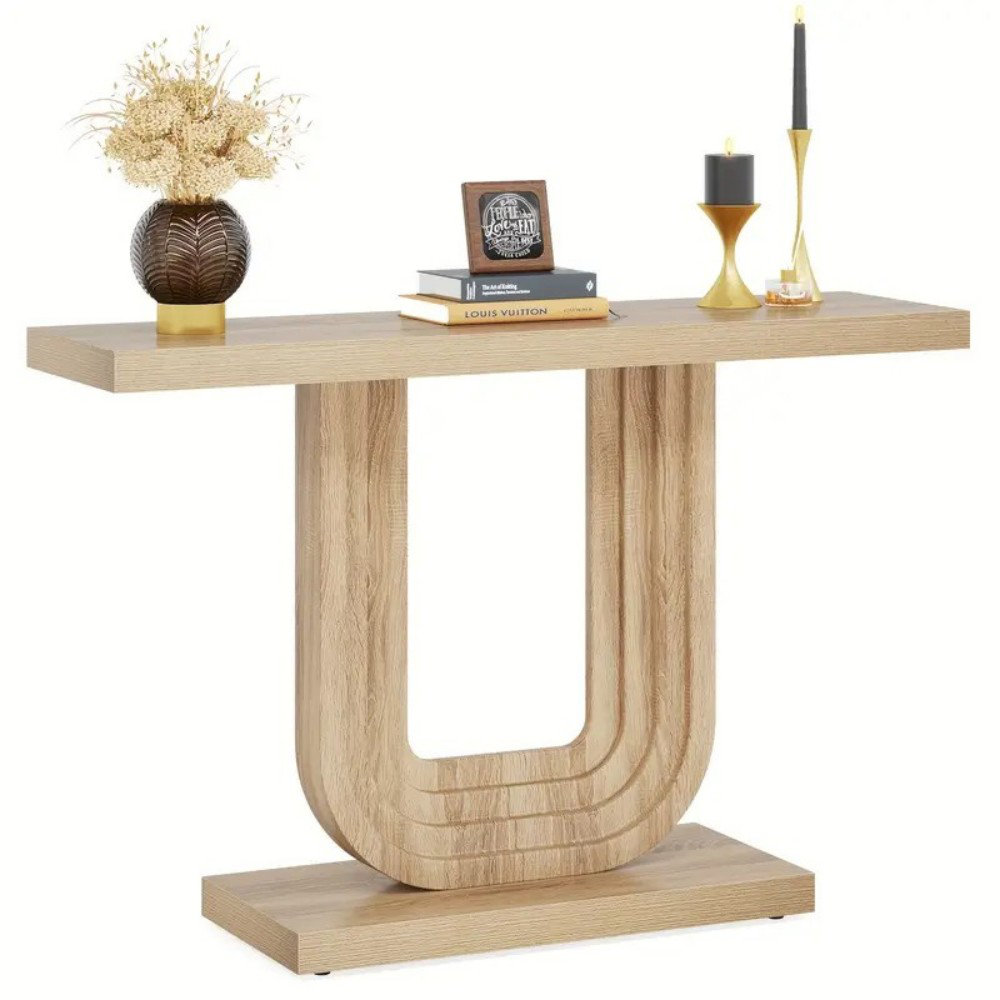 Latitude Run® Wooden Narrow U-Shaped Console Table - Farmhouse Entryway ...