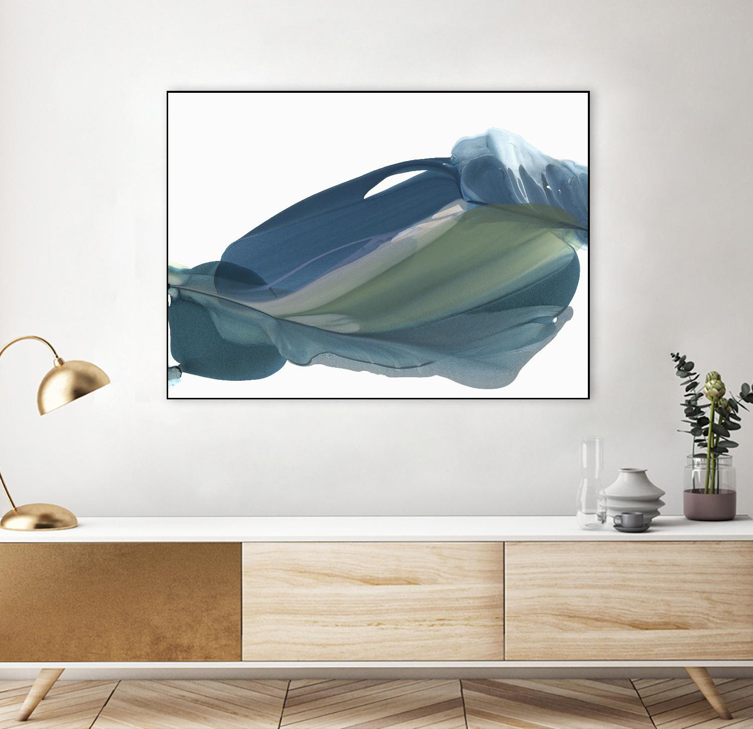 Orren Ellis Blue Feathers II by Vicki Mcfarland - Floater Frame Print ...