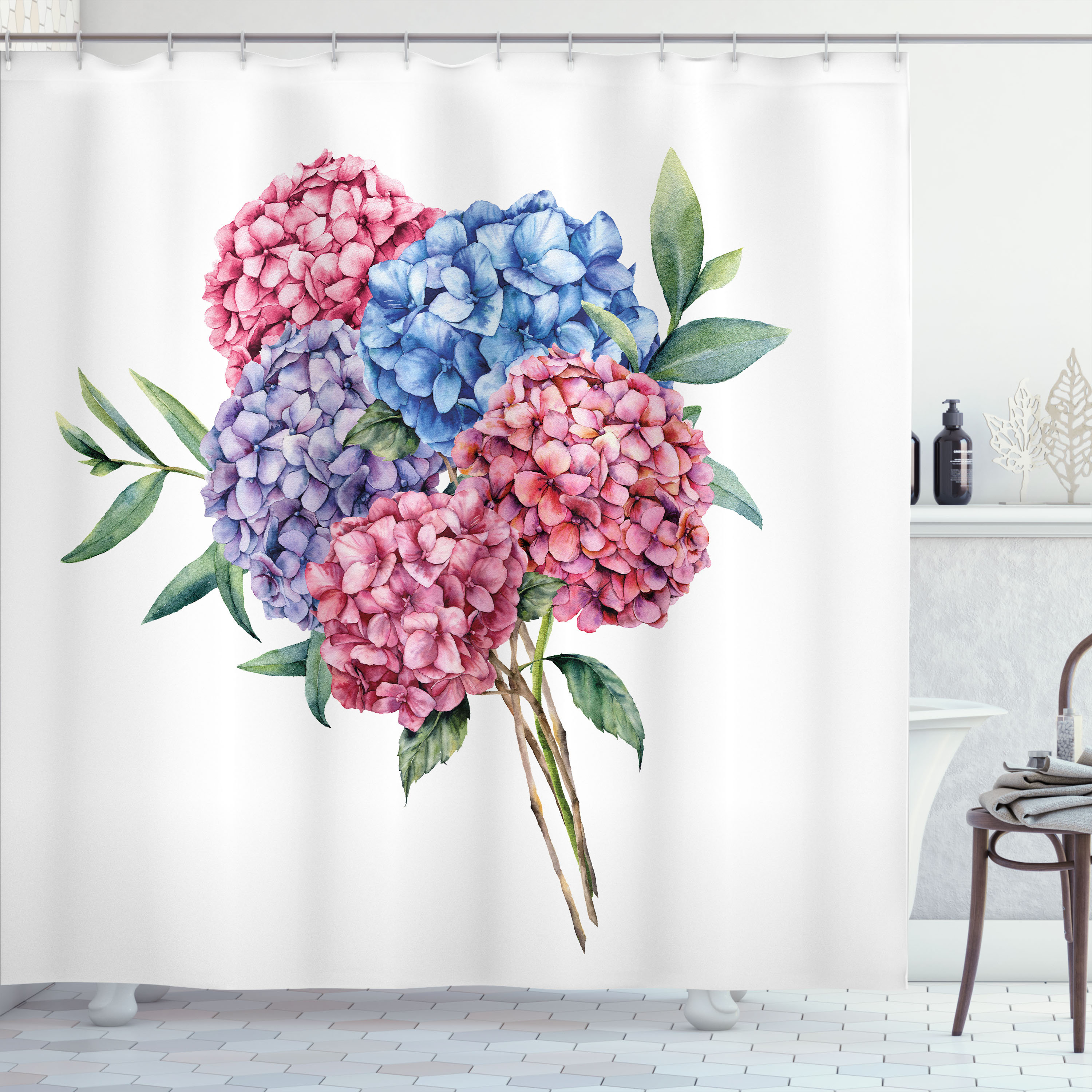 East Urban Home Hydrangea Shower Curtain Romantic Nature Spring ...