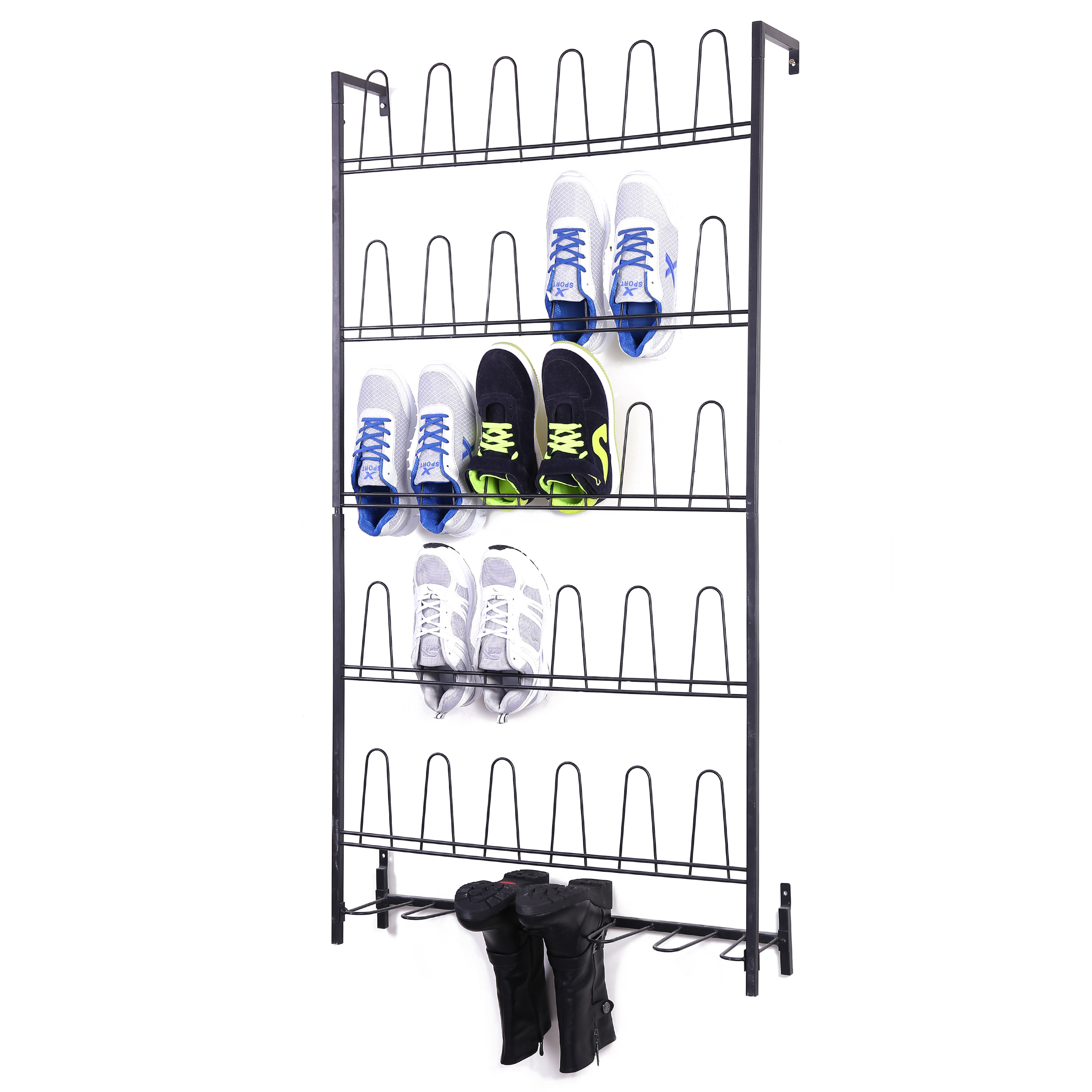 Rebrilliant 18-Pair Wall-Mounted Boots And Shoes Rack & Reviews ...