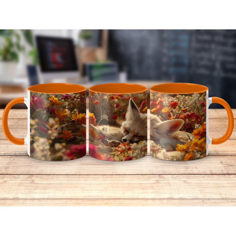 East Urban Home Set of 4 Realistic Animal Design 11oz Accent Mugs ...