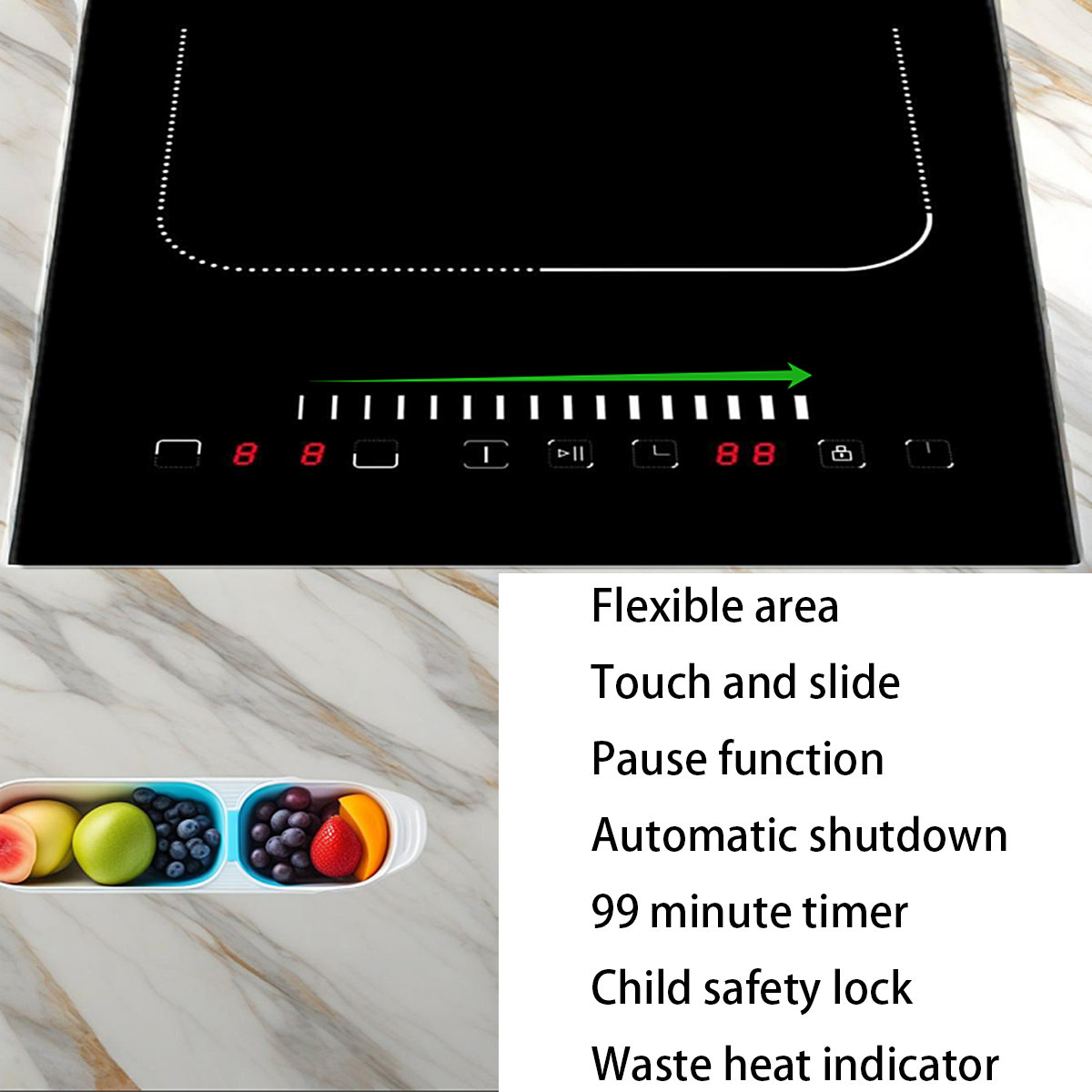 Karinear 2 Burner Induction Cooktop 12 Inch 3500W Flexible zones | Wayfair