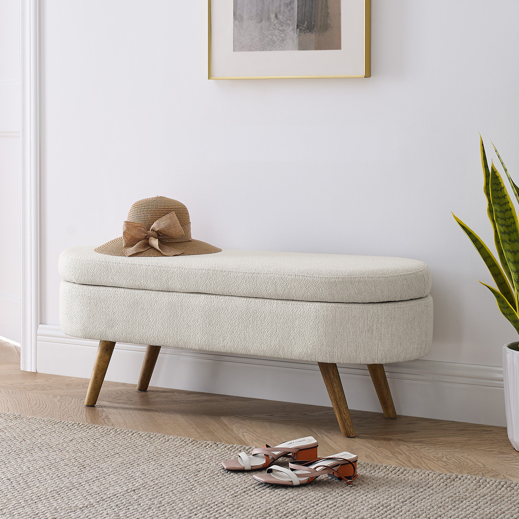 George Oliver Gianroberto Upholstered Flip Top Storage Bench Entryway