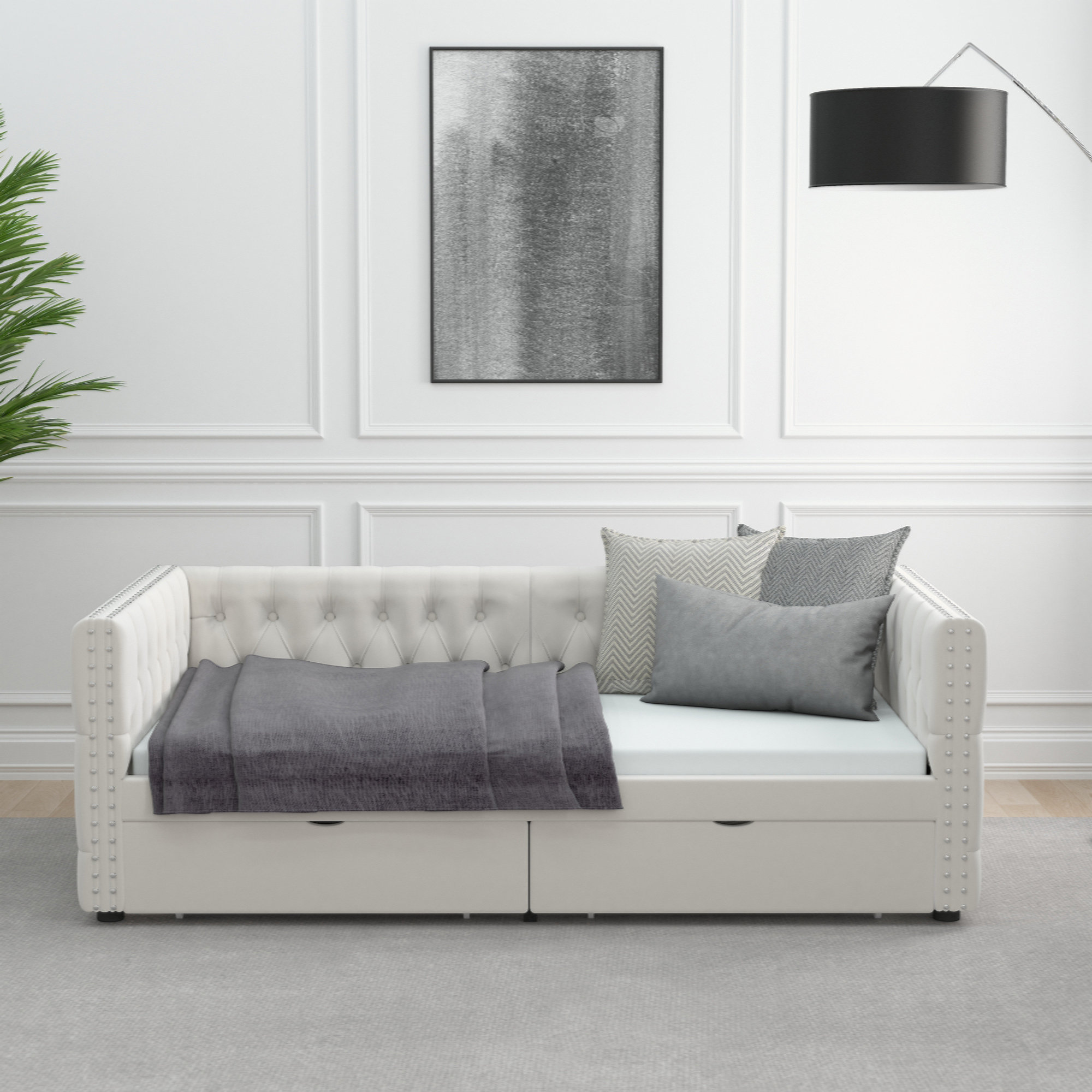 Lark Manor Twin Size Daybed With Drawers Upholstered Tufted Sofa Bed ...