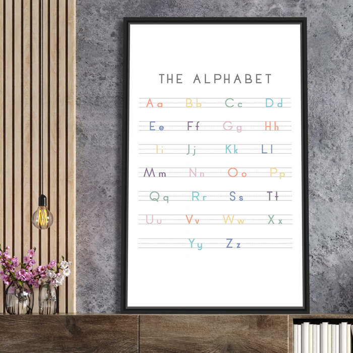 Hokku Designs Alphabet Framed On Canvas by Anna Quach Textual Art | Wayfair