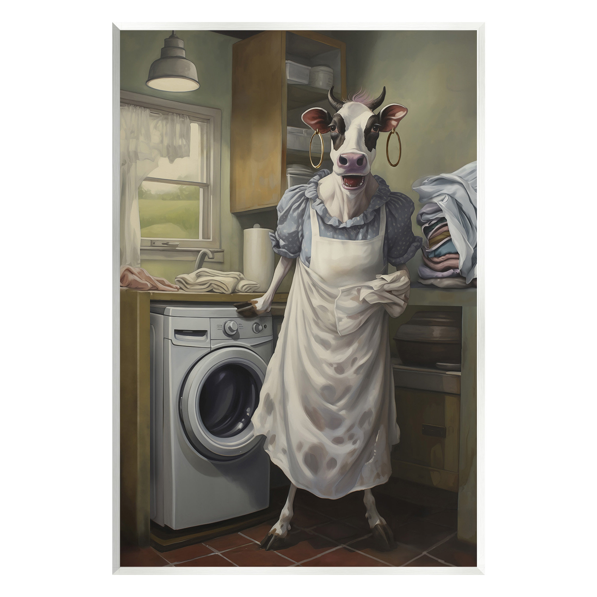 Winston Porter Cow Doing Laundry Wall Plaque Art by PSL Art | Wayfair
