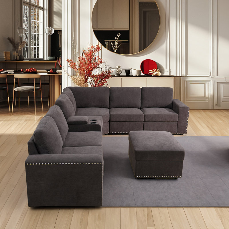 Latitude Run® Lauralye 8-Pieces Variable Module Sectional Sofa Set ...