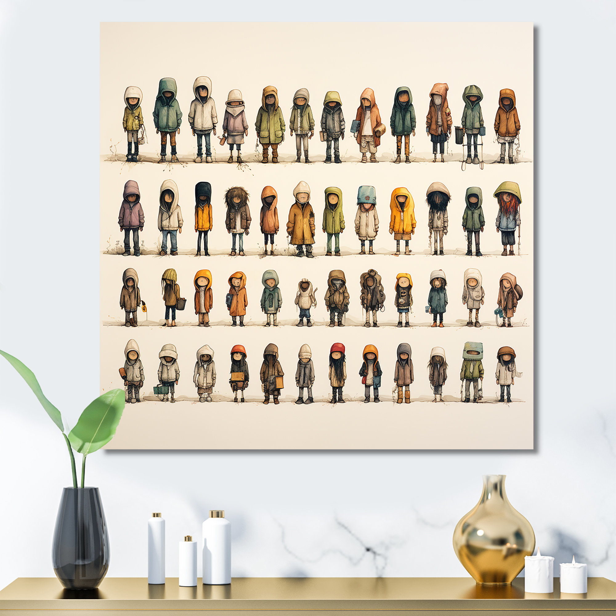 Winston Porter Grey People Patchwork Childrens Art I - People Wall Art ...