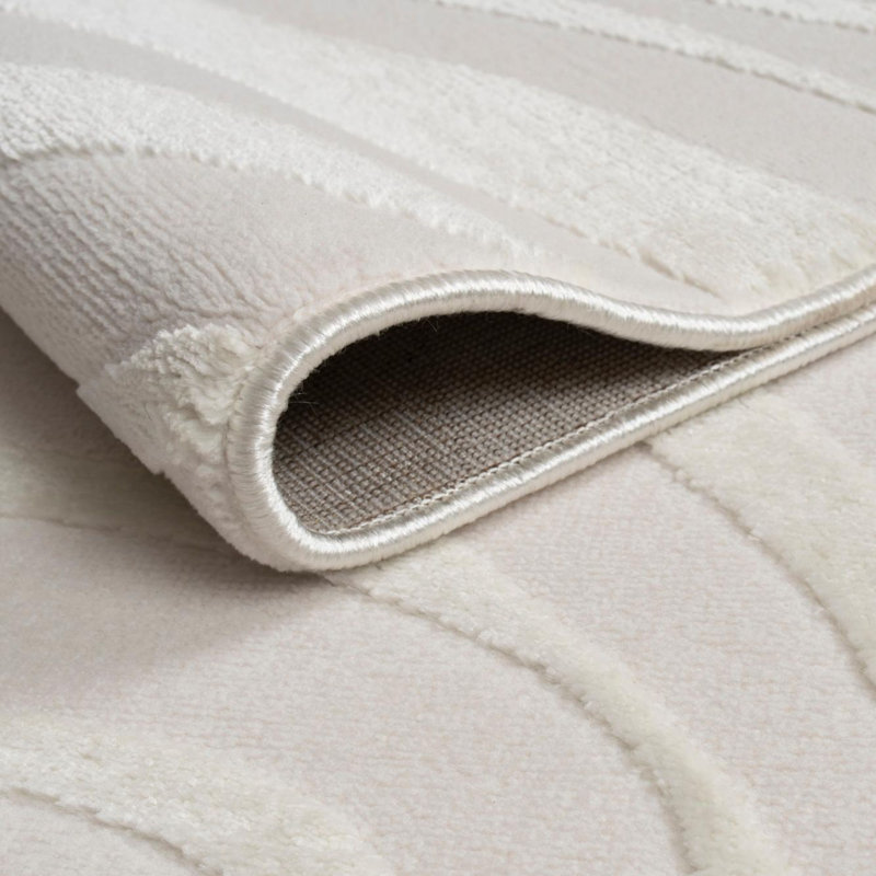 Brayden Studio® Luxury Area Rug in Cream Abstract Design | Wayfair