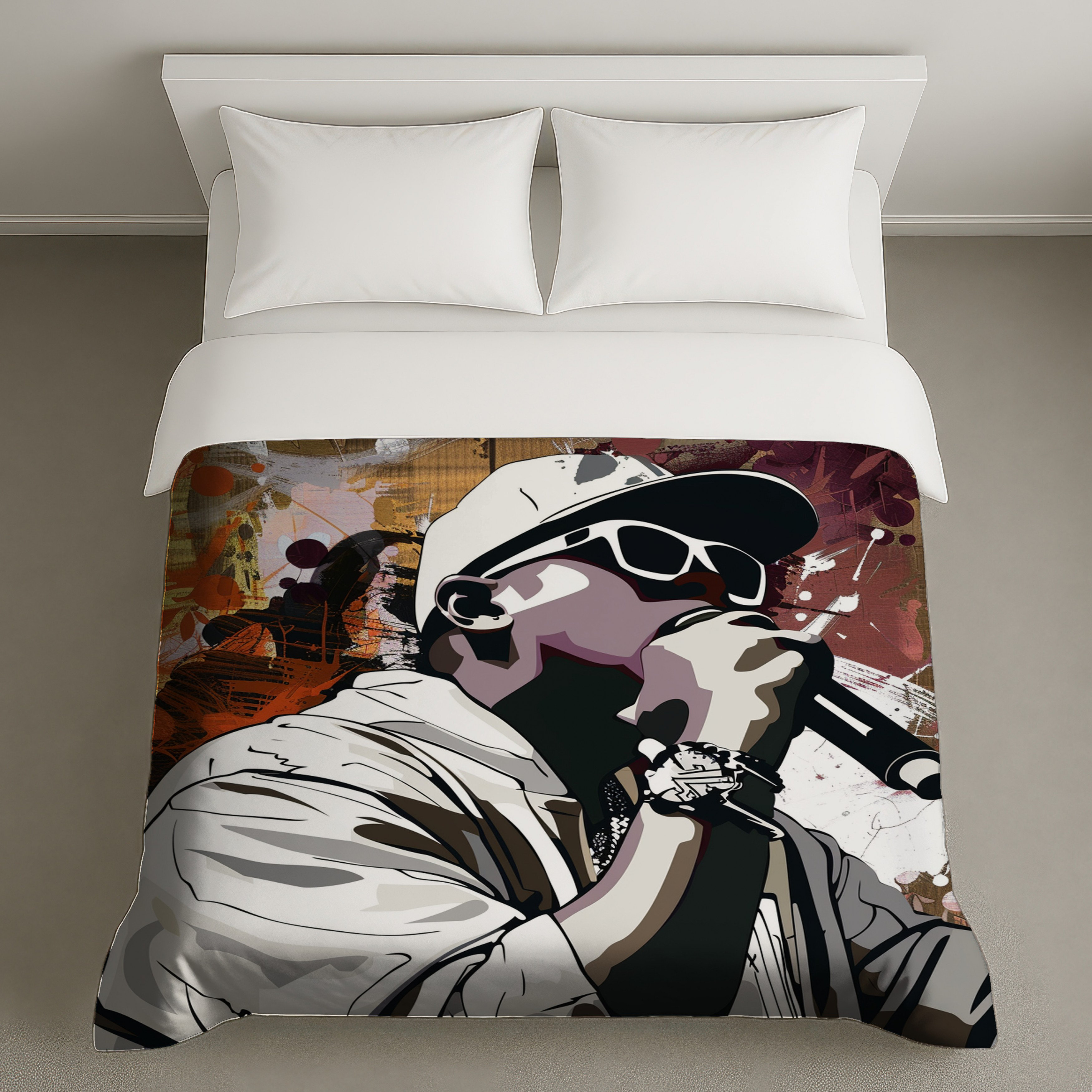 VisionDecor Singer Bedding Music Duvet Cover Urban | Wayfair